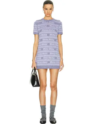 Miu Miu Cashmere Wool Logo Sweater - Glicine