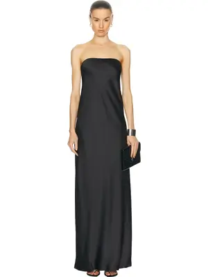 Norma Kamali Bias Strapless Gown - Black