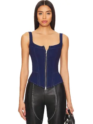 UNDERSTATED LEATHER Chevy Bustier - Dark Denim