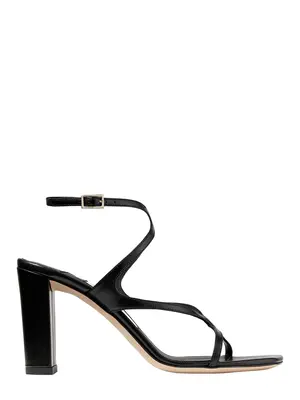 JIMMY CHOO Azie 85 Leather Heeled Sandals - Black