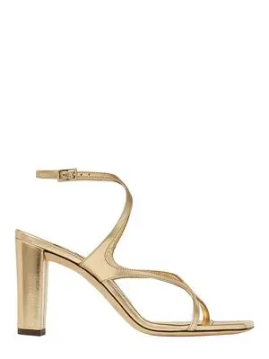 JIMMY CHOO Azie 85 Leather Heeled Sandals - Gold