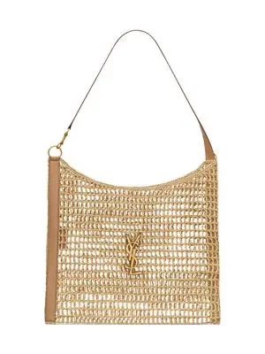 SAINT LAURENT Raffia Crochet Oxalis Shoulder Bag