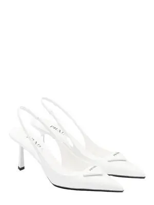 PRADA Prada Brushed Leather Slingback Pumps