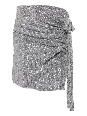 Rabanne Sequined Mini Skirt - Silver