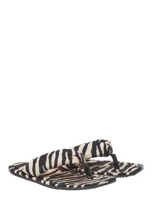 Attico The Attico Zebra-Print Thong Sandals Multicoloured