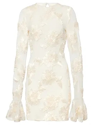 ROTATE BY BIRGER CHRISTENSEN Bridal Rosita Floral-appliqué Minidress - White