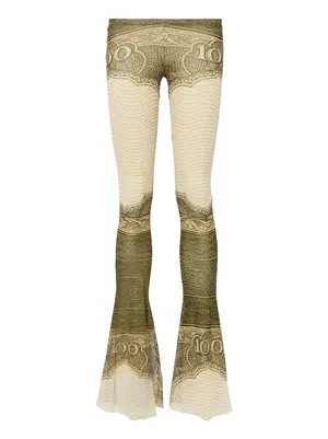 Jean Paul Gaultier Printed Flared Pants - White