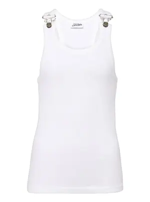 JEAN PAUL GAULTIER Ribbed-knit Tank Top - White