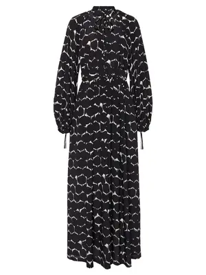 Max Mara Urbania Printed Silk Maxi Dress - Black