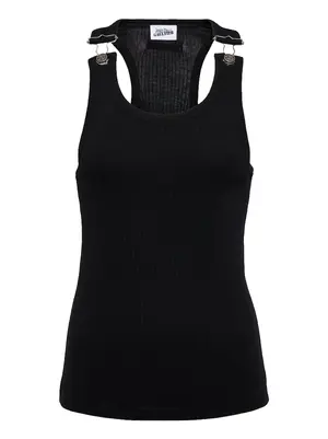 JEAN PAUL GAULTIER Ribbed-knit Tank Top - Black