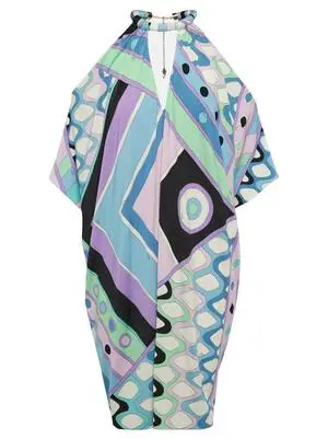 Emilio Pucci Vivara-print Jersey Satin Kaftan - Blue