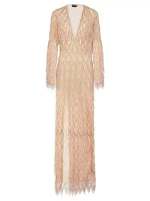 TOM FORD Fringed Lamé Gown - Pink