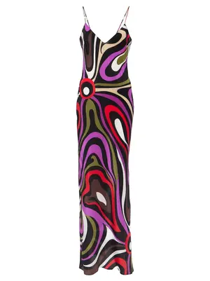 Emilio Pucci Marmo Printed Silk Maxi Dress - Multicoloured