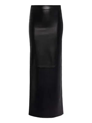 MONOT Mônot Low-rise Leather Maxi Skirt - Black