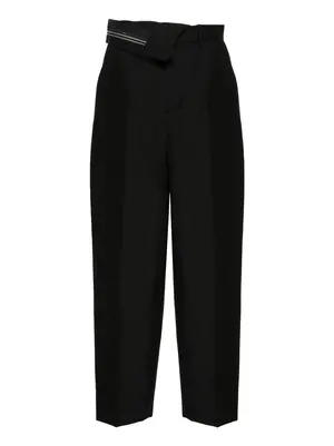 Fendi Pressed-crease Tapered Trousers - Black