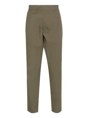 LOW BRAND Poplin Pleated Tapered Trousers - Green