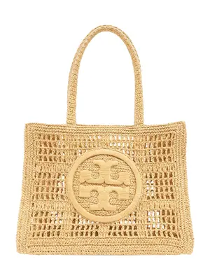 Tory Burch Small Ella Raffia Tote - Neutrals