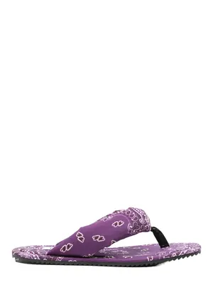 Attico Bandana-print Flat Slides - Purple