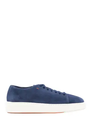 Santoni Suede Lace-up Sneakers - Blue