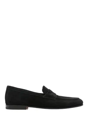 Santoni Carlo Suede Loafers - Black