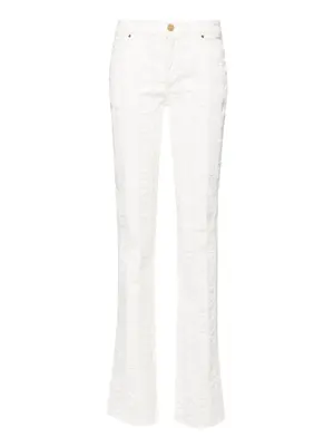 Blumarine Slim-leg Trousers With Raw-cut Detailing - White