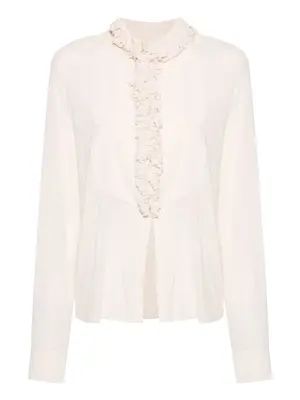 Philosophy Di Lorenzo Serafini Ruffle-detal Semi-sheer Blouse - Pink