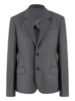 FERRAGAMO Single-breasted Cotton Blazer - Grey