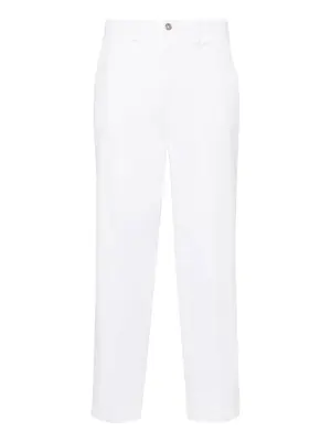 BRIGLIA 1949 Cotton Tapered-leg Trousers - White