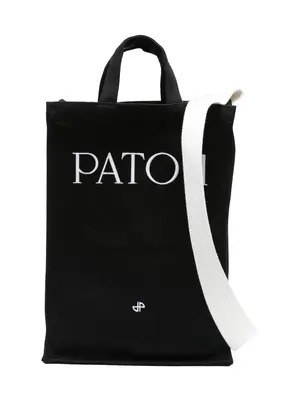 Patou Logo-embroidered Tote Bag - Black