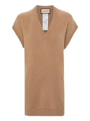 Gucci Open-back Cashmere Top - Neutrals