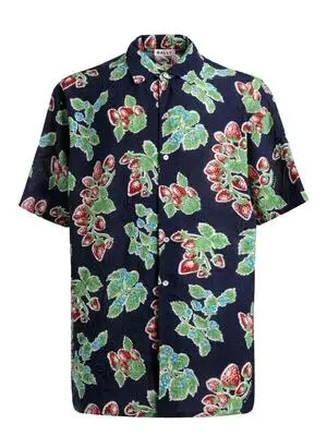 Bally Floral-print Crinkled Shirt - Blue