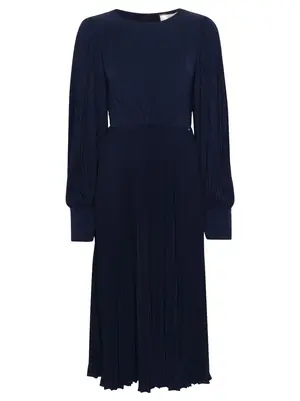 NISSA Pleated Midi Dress - Blue