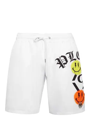 Philipp Plein Logo-print Swim Shorts - White