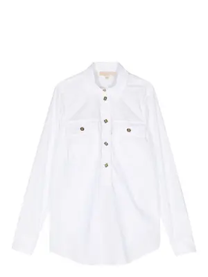 Michael Kors Collared Poplin Blouse - White