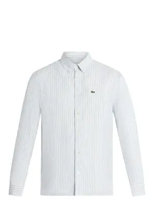 Lacoste Logo-appliqué Striped Shirt - Blue