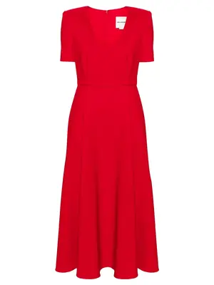 Roland Mouret A-line Crepe Midi Dress - Red
