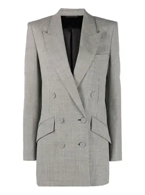 Givenchy Dogtooth Wool Blazer - Black