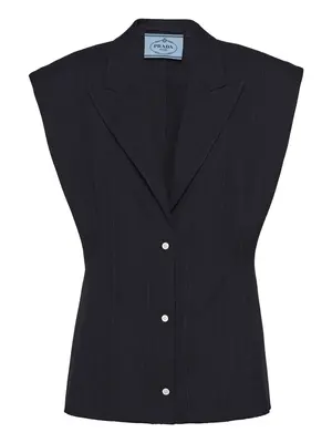 Prada Sleeveless Blazer - Blue