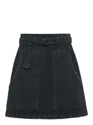 Prada A-line Denim Mini Skirt - Grey