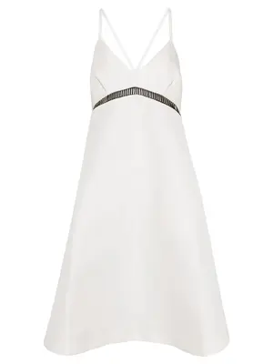 Sacai V-neck Midi Dress - White