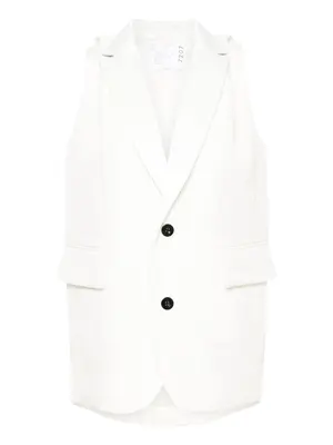 Sacai Pleat-detailing Waistcoat - White