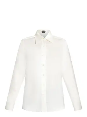 TOM FORD Long-sleeve Silk Shirt - White