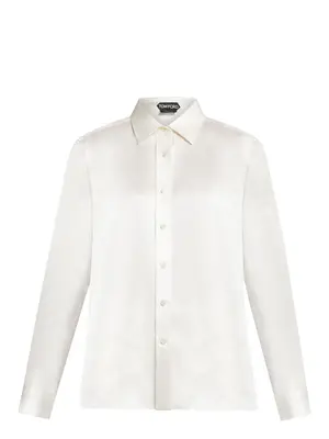 TOM FORD Long-sleeve Silk Shirt - White