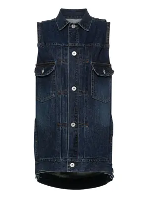 Sacai Sleeveless Denim Gilet - Blue