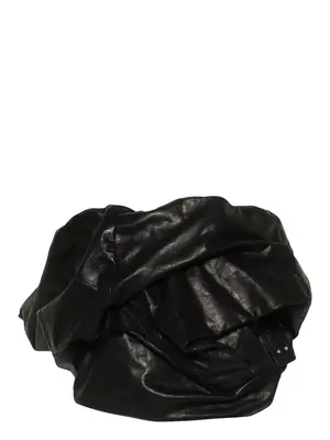 Rick Owens Draped Leather Bustier Top - Black