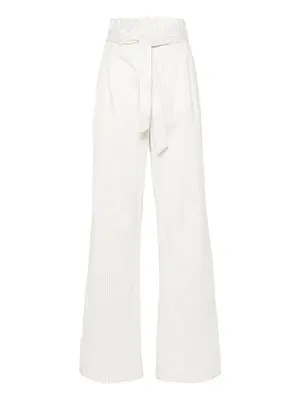 Max Mara Pinstripe-pattern Palazzo Pants - White