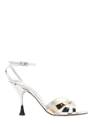 3JUIN Noeli Gala 105mm Leather Sandals - Silver