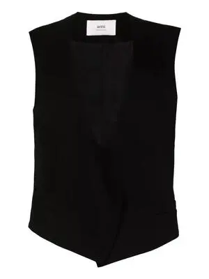 Ami Open-front Waistcoat - Black