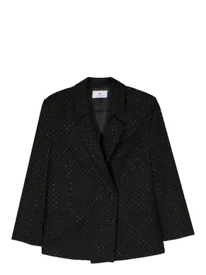 CHIARA FERRAGNI Rhinestone-embellished Double-breasted Blazer - Black