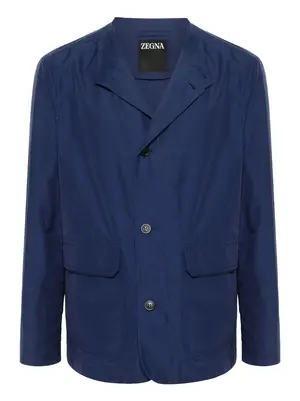 Zegna Textured Shirt Jacket - Blue